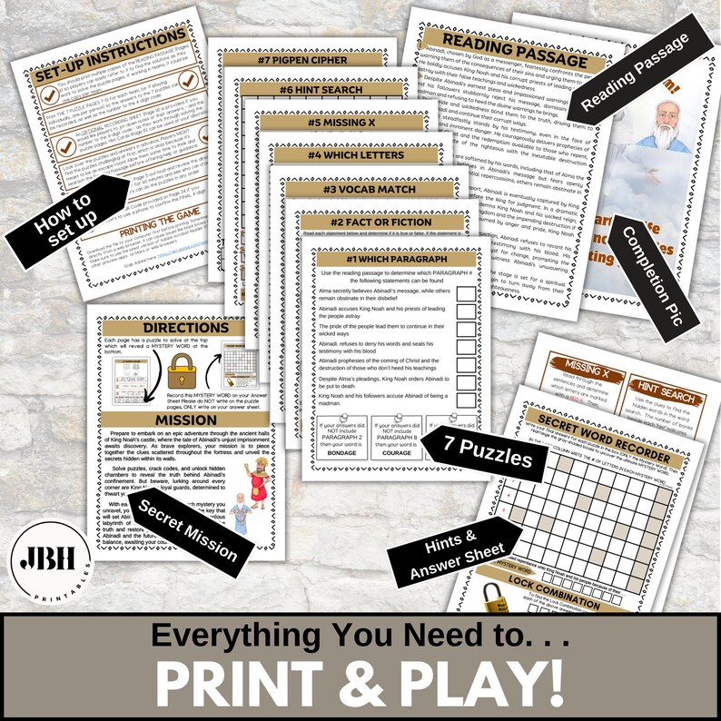 King Noah Vs. Abinadi Escape Room: Book of Mormon Adventure (PDF ...