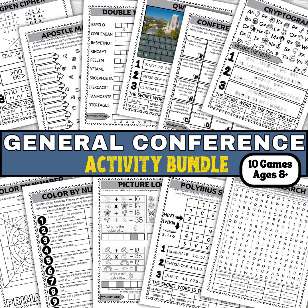 General Conference Activity Bundle: Fun Family Games (PDF Download) - Etsy