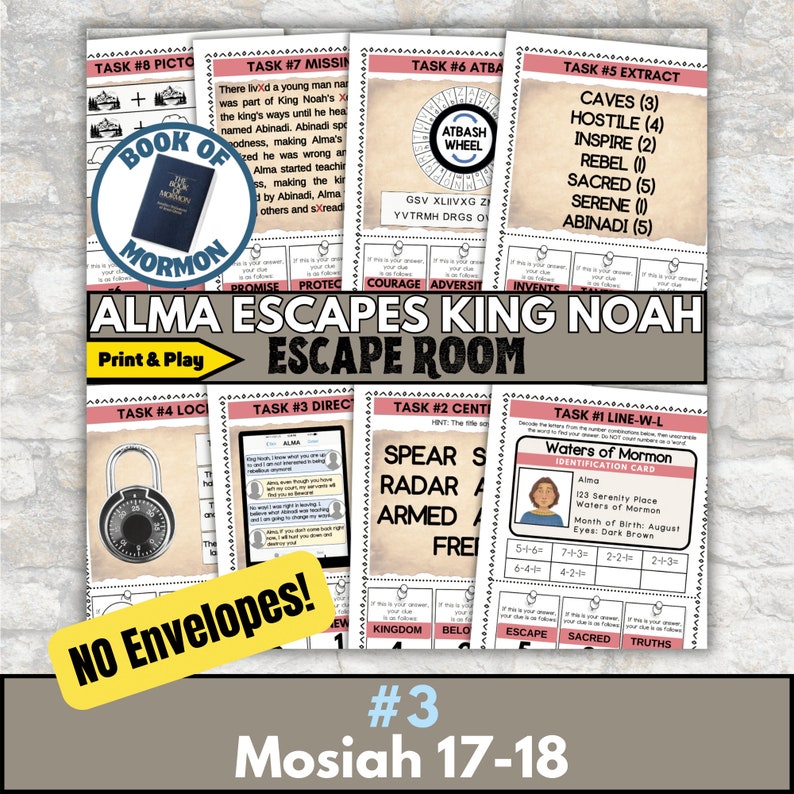 Book of Mormon Escape Room Bundle: Family Scripture Games (PDF) - Etsy
