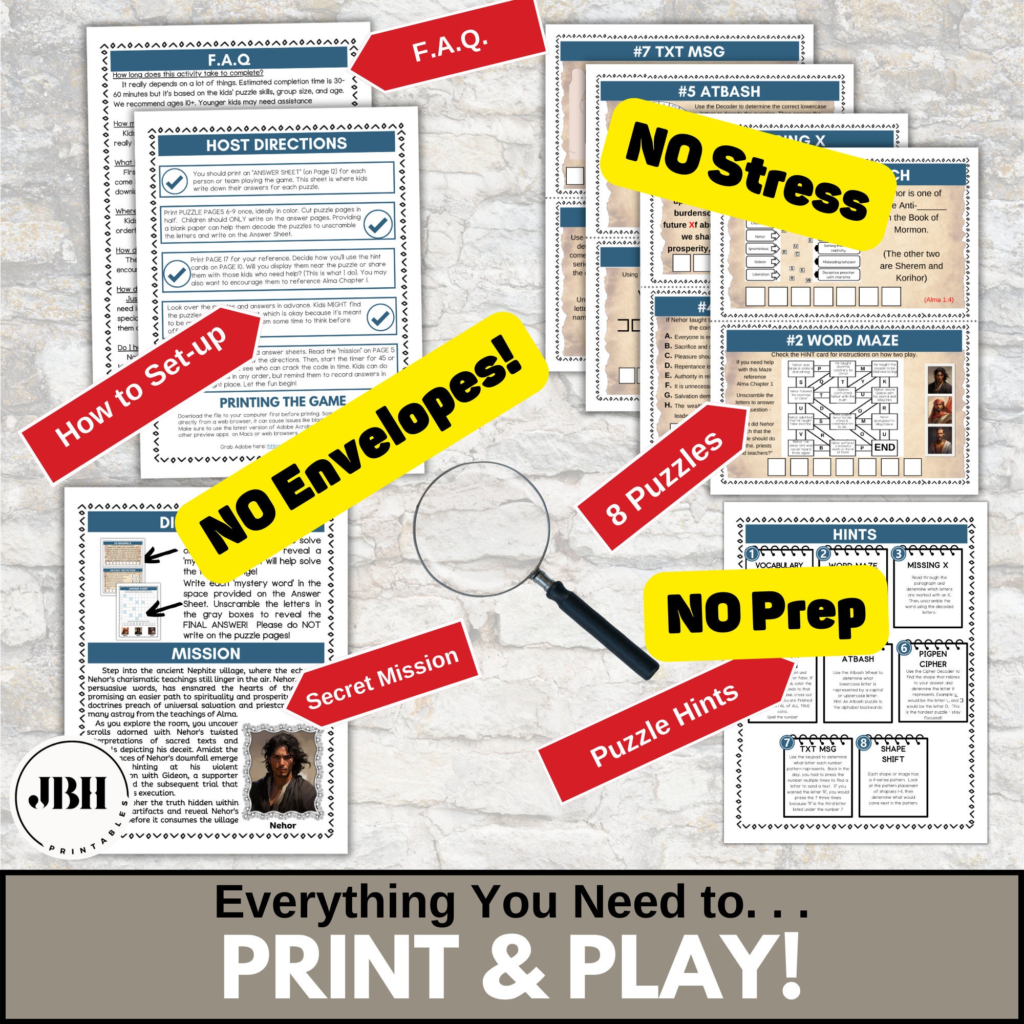 Nehor's Lies Escape Room Printable, Fun for Family & Seminary, Book of ...
