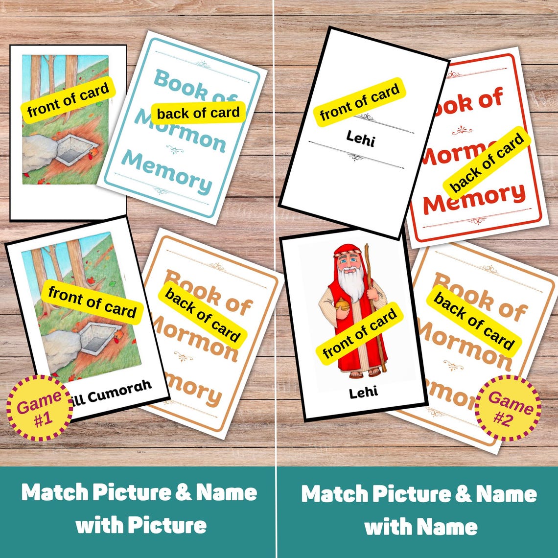 Book of Mormon Memory Game: Large Cards, Group Play (digital Download ...
