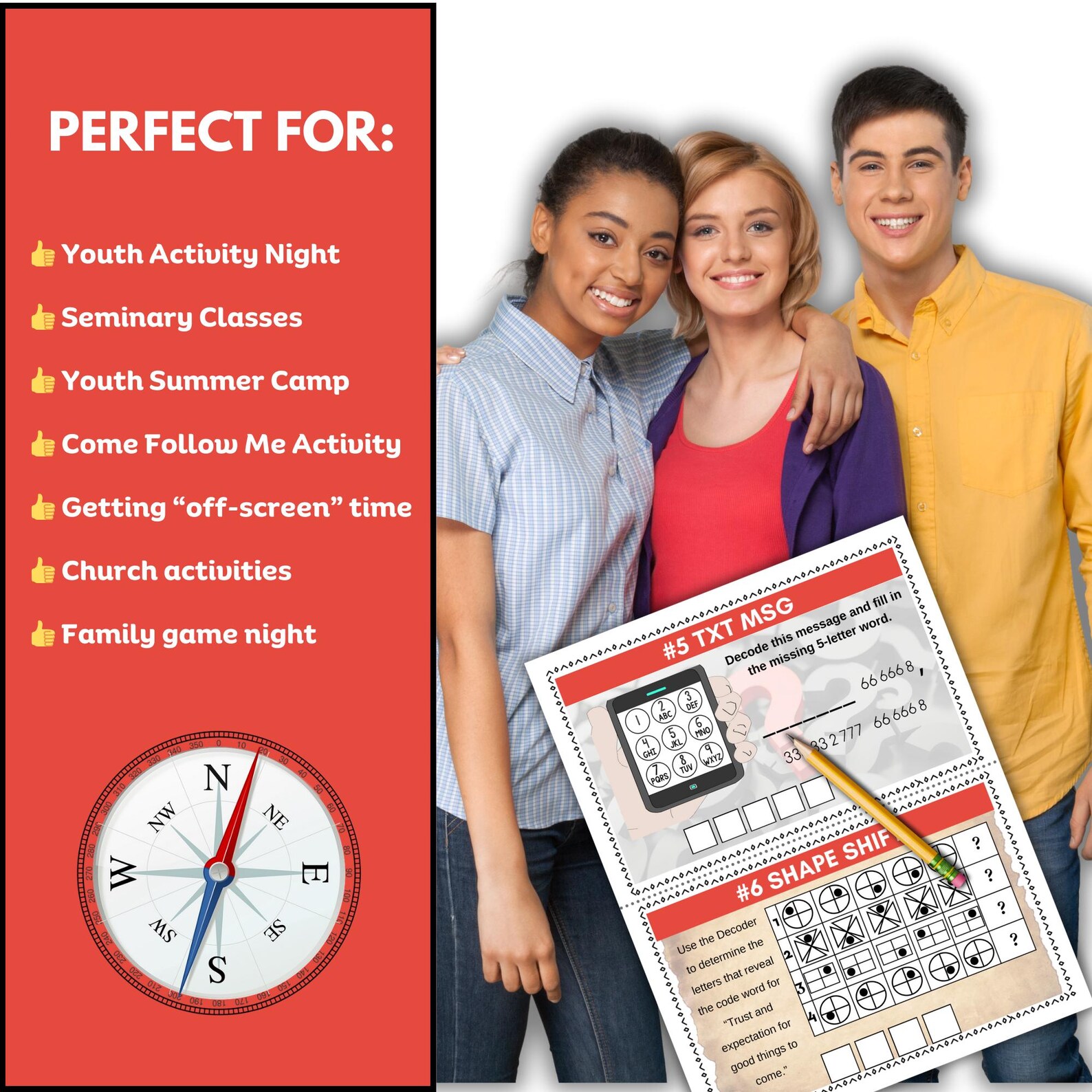 Look Unto Christ Escape Room Game, the Heavenly Compass Printable Game ...