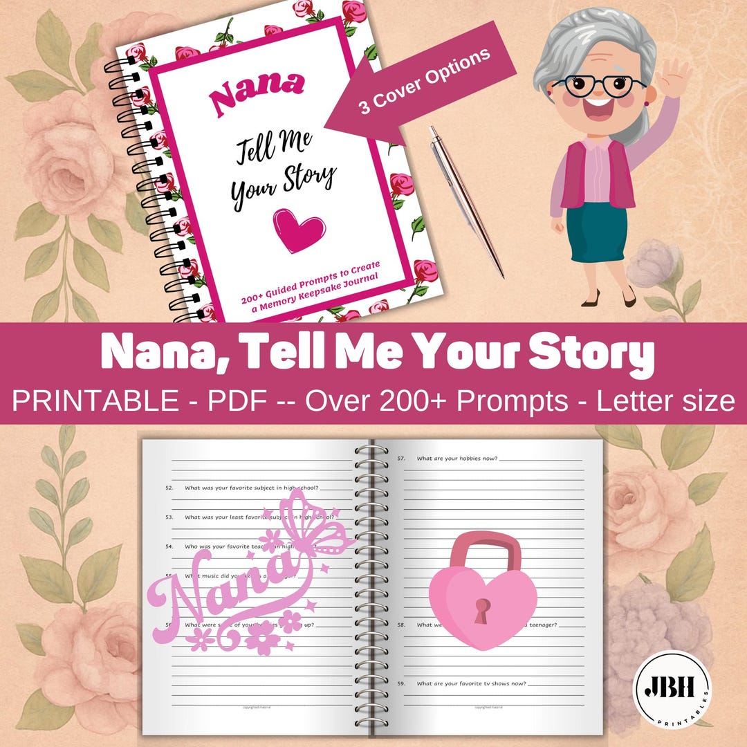 Nana Tell Me Your Story: Guided Memory Journal (digital Download) - Etsy