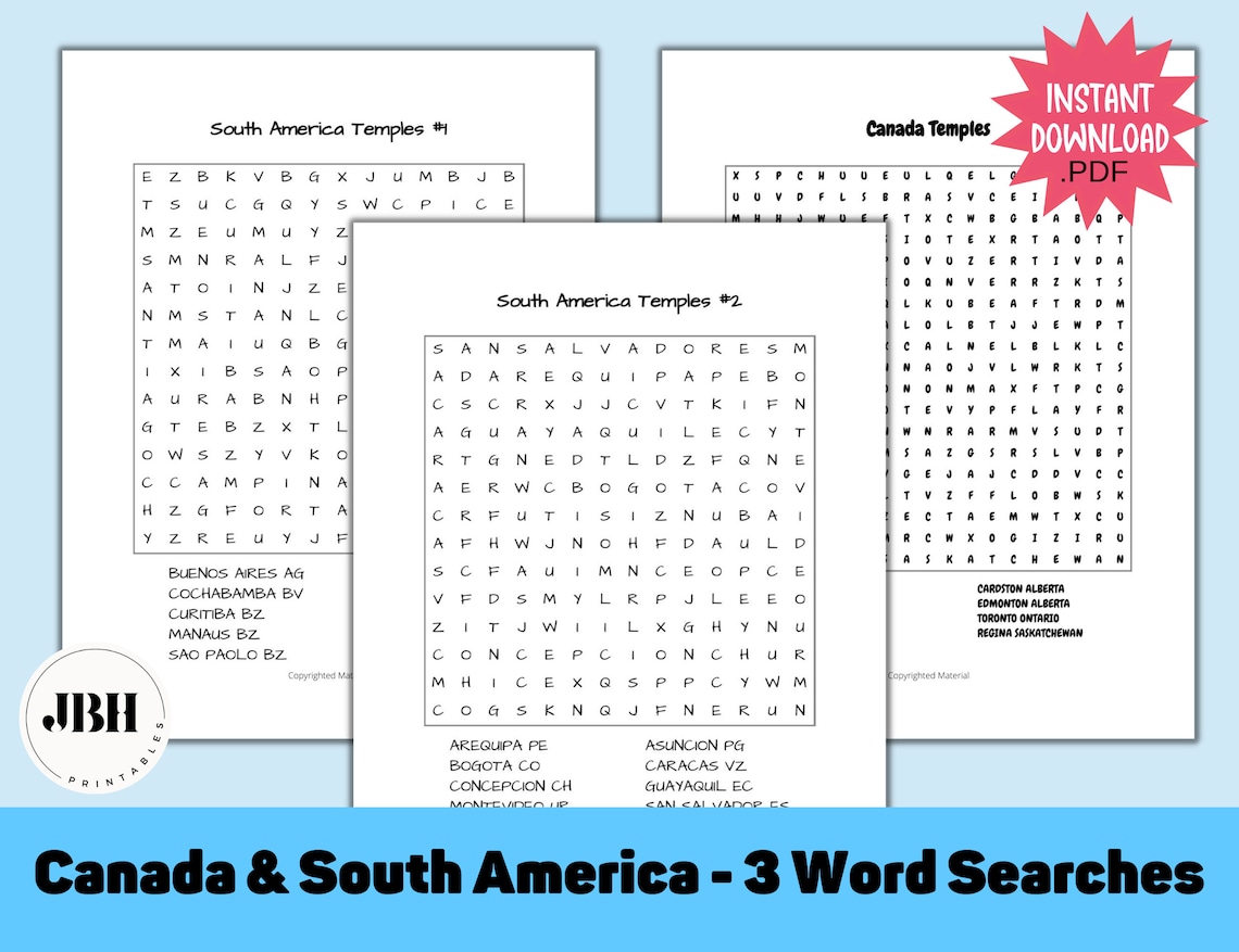 LDS Temple Word Search: 21 Puzzle Games (digital Download) - Etsy