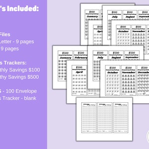 Monthly Savings Challenge Tracker 100 Envelope Savings Printable A6 ...
