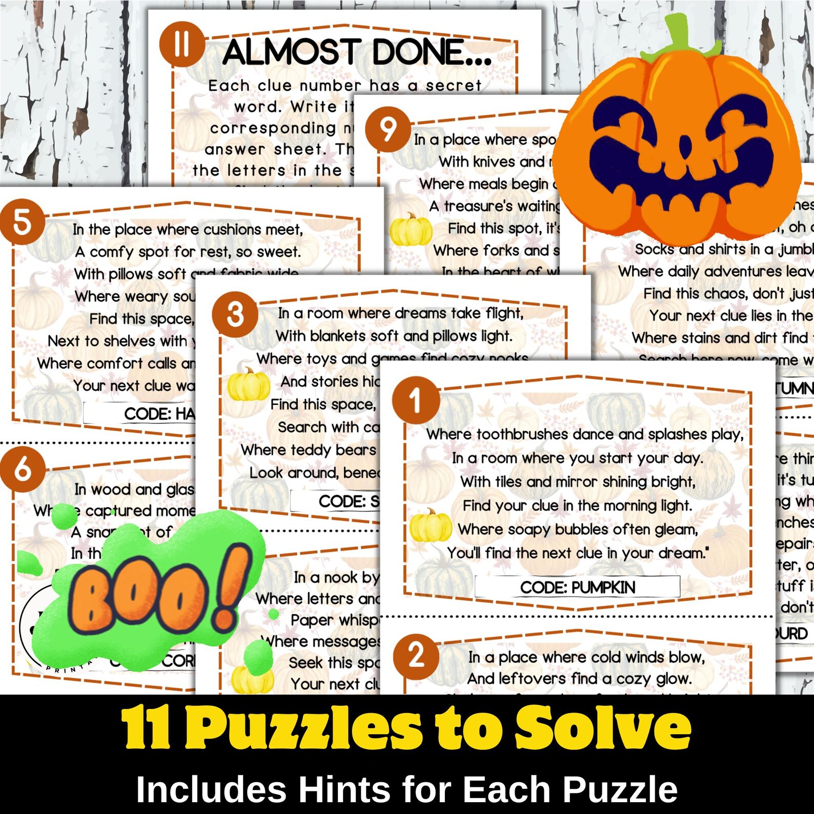 Kids Halloween Scavenger Hunt Find the Haunted Pumpkin, Printable ...