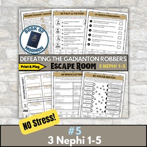 Book of Mormon Adventure Bundle #6 - 5 Escape Rooms for Engaging Study ...