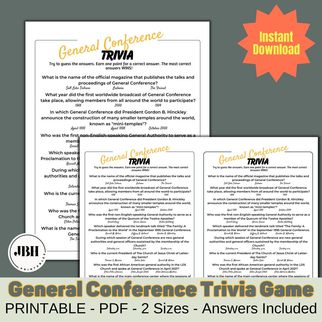 Latter-day Saint Conference Trivia - Enjoyable Learning Experience, LDS ...