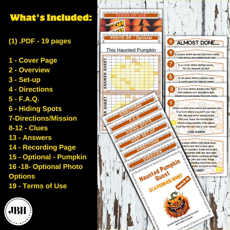 Kids’ Halloween Scavenger Hunt – Find the Haunted Pumpkin, Printable ...
