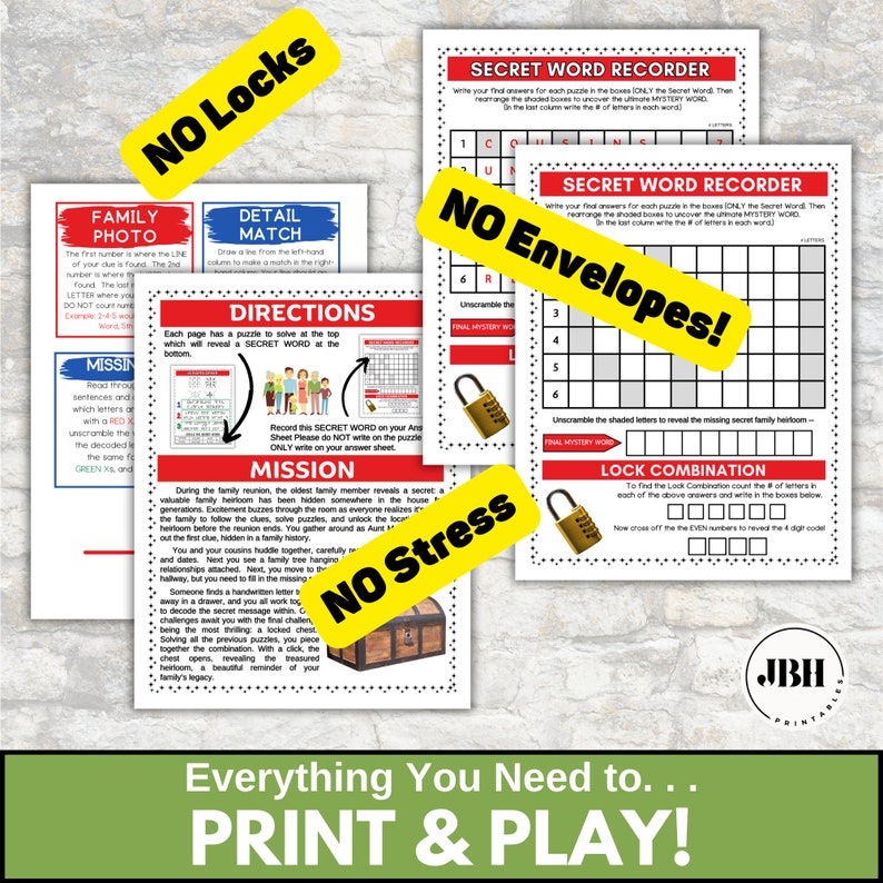 Family Reunion Escape Room: the Missing Heirloom (printable PDF) - Etsy