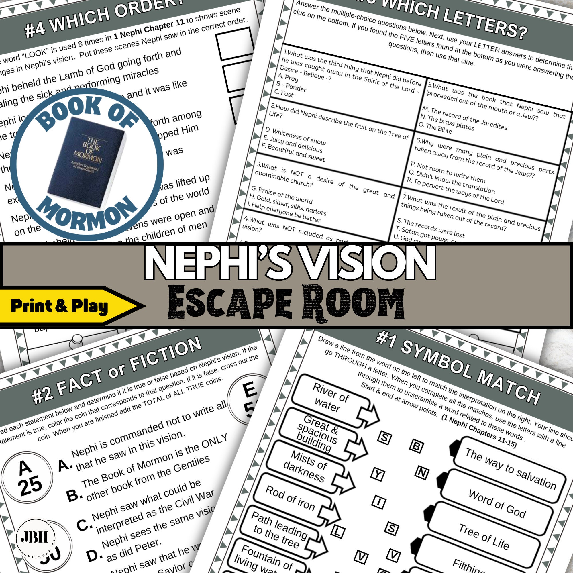 Nephi's Vision Escape Room: Book of Mormon Family Game (PDF) - Etsy