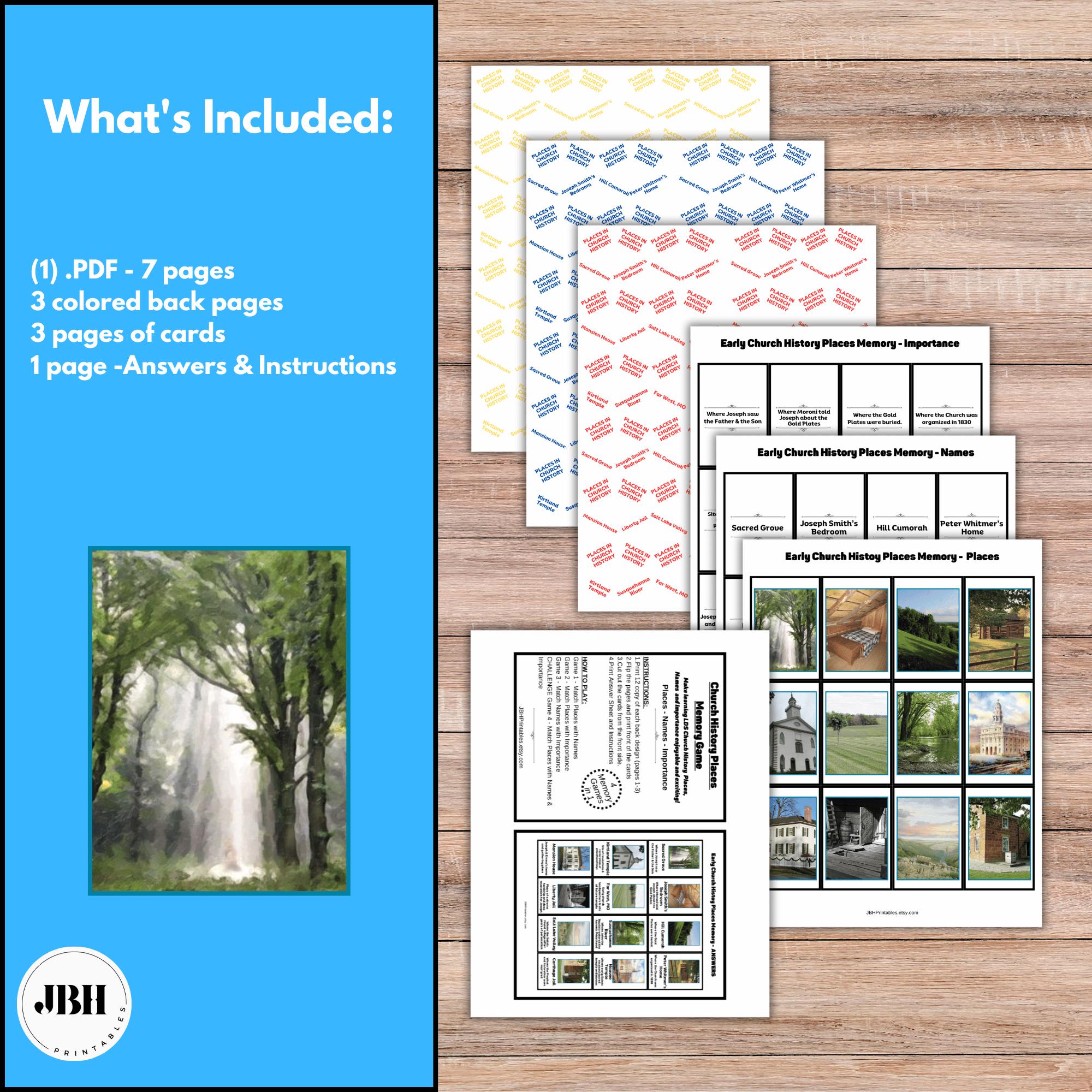 LDS Church History Memory Game: 4-in-1 Printable (PDF) - Etsy