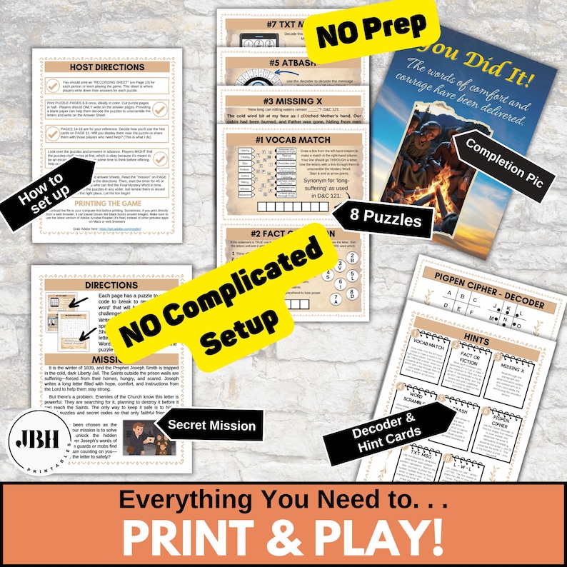 Liberty Jail Escape Room Game | D&C 121-123 Printable LDS Activity for ...