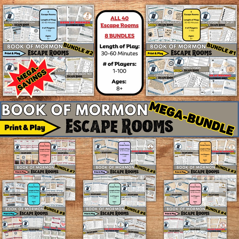 Book of Mormon Escape Rooms MEGA Bundle (PDF Download) - Etsy
