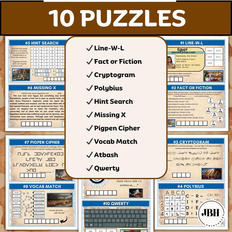 Ten Plagues Bible Escape Room Printable, Exodus Plagues Teen Bible ...