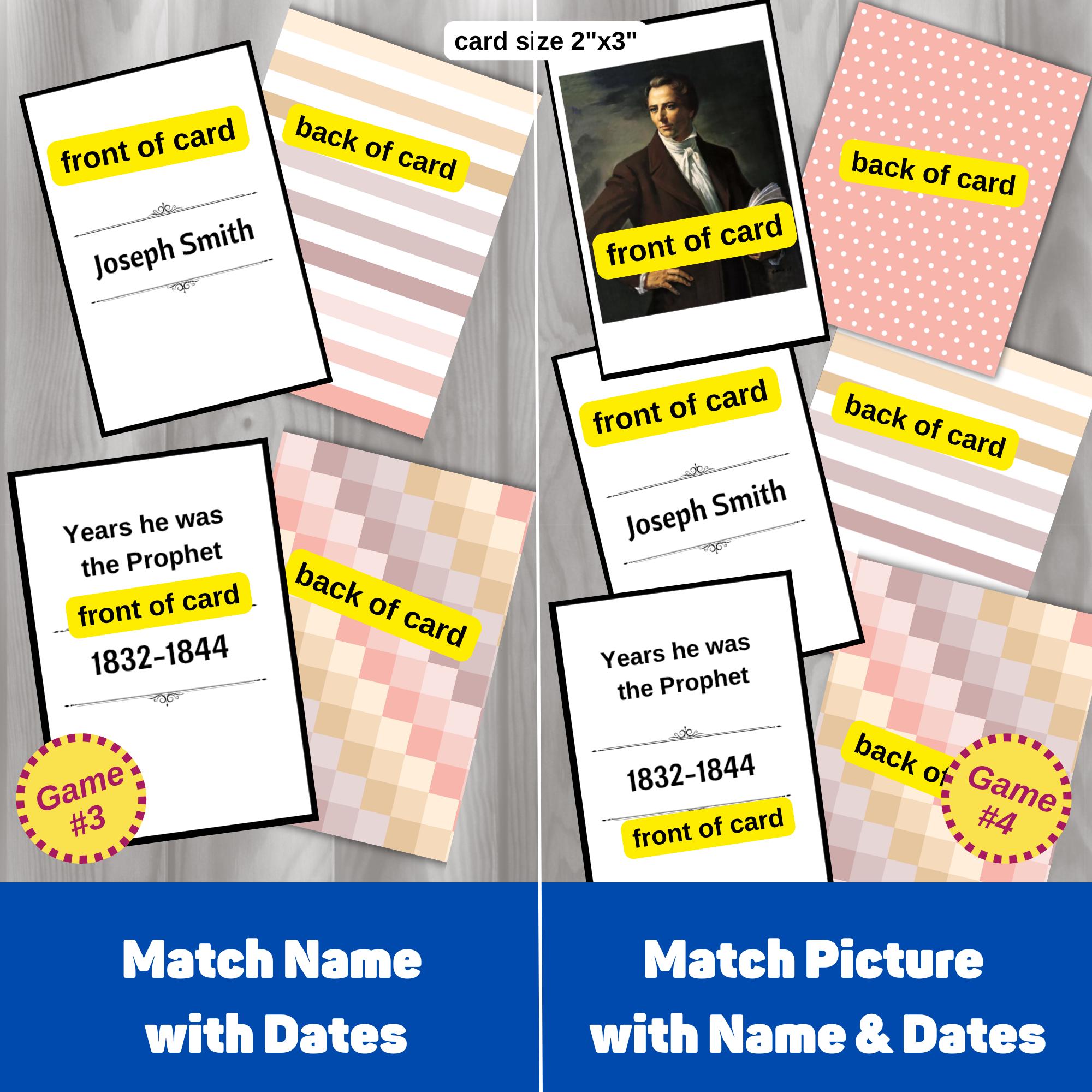 LDS Prophets Memory Game: Church History Family Activity (digital ...