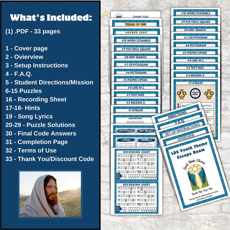 Look Unto Christ Escape Room Printable, Valley of Doubt LDS Youth Theme ...