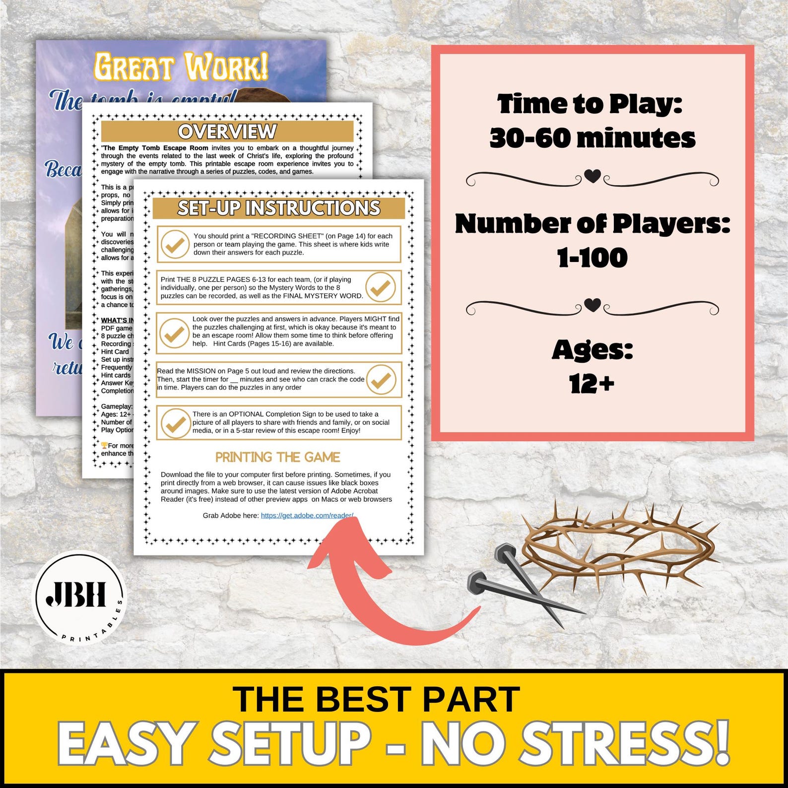 The Empty Tomb Escape Room, Christian Easter Activity, Printable ...