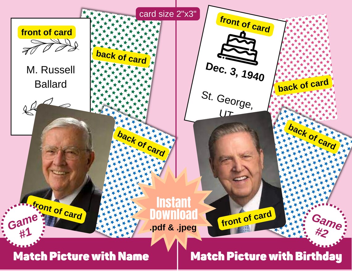 LDS Memory Game 4 Games in 1 12 Apostles Matching - Etsy