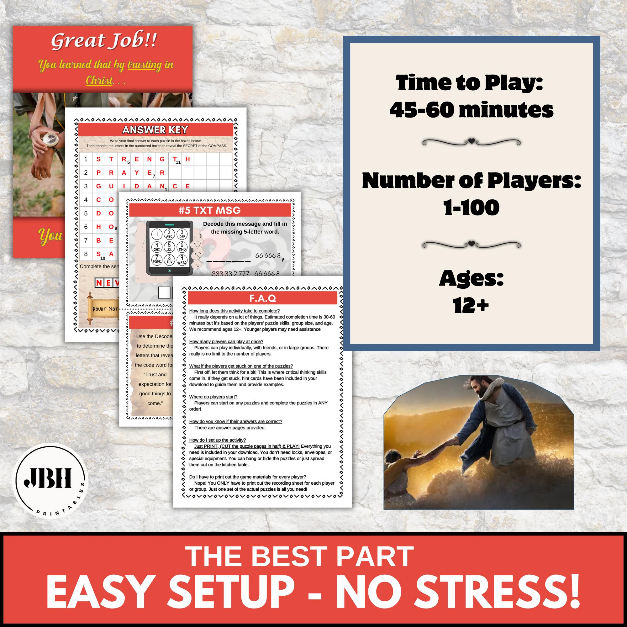 Look Unto Christ Escape Room Game, the Heavenly Compass Printable Game ...