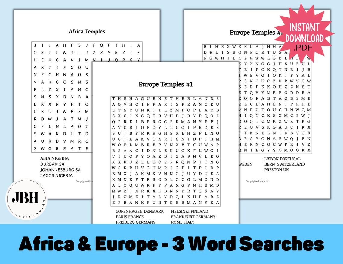 LDS Temple Word Search: 21 Puzzle Games (digital Download) - Etsy