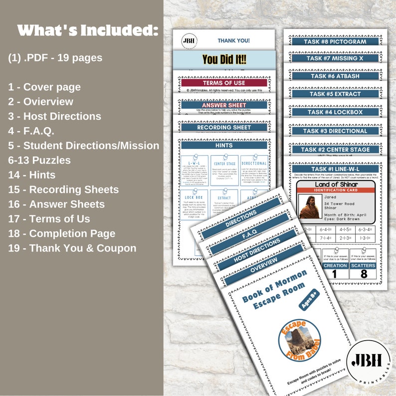 Escape the Tower of Babel: Printable Family Escape Room Game, Ether 1 ...