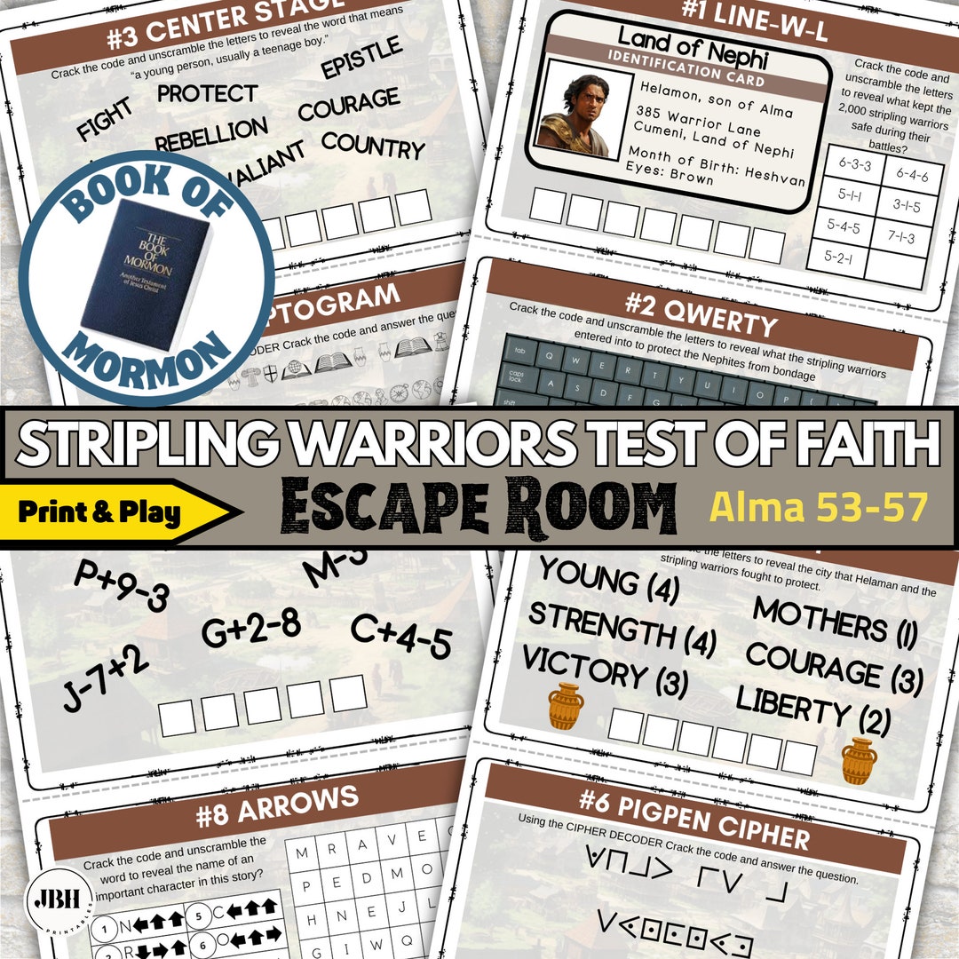 Stripling Warriors Test of Faith Printable Escape Room: Family Game ...