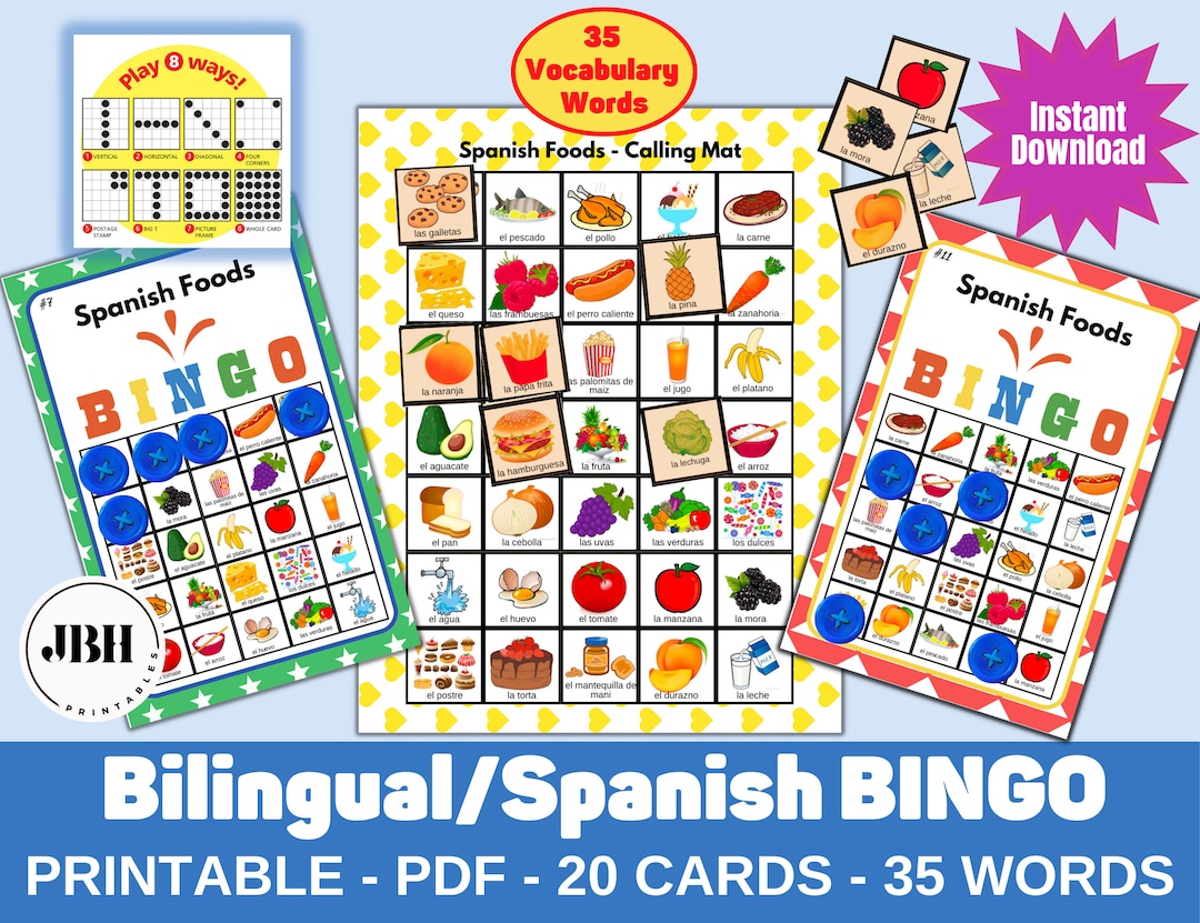 Interactive Spanish Bingo for Kids, Engaging Language Learning Games ...