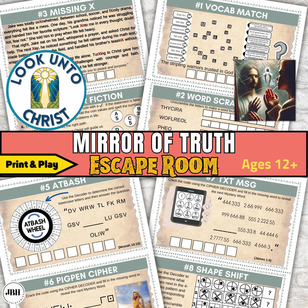 The Mirror of Truth LDS Escape Room - 2025 Youth Theme Activity, Look ...