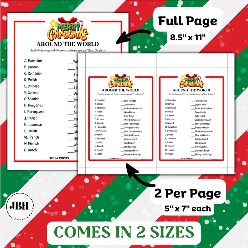 Printable Christmas Around the World Game, Fun and Educational Holiday ...