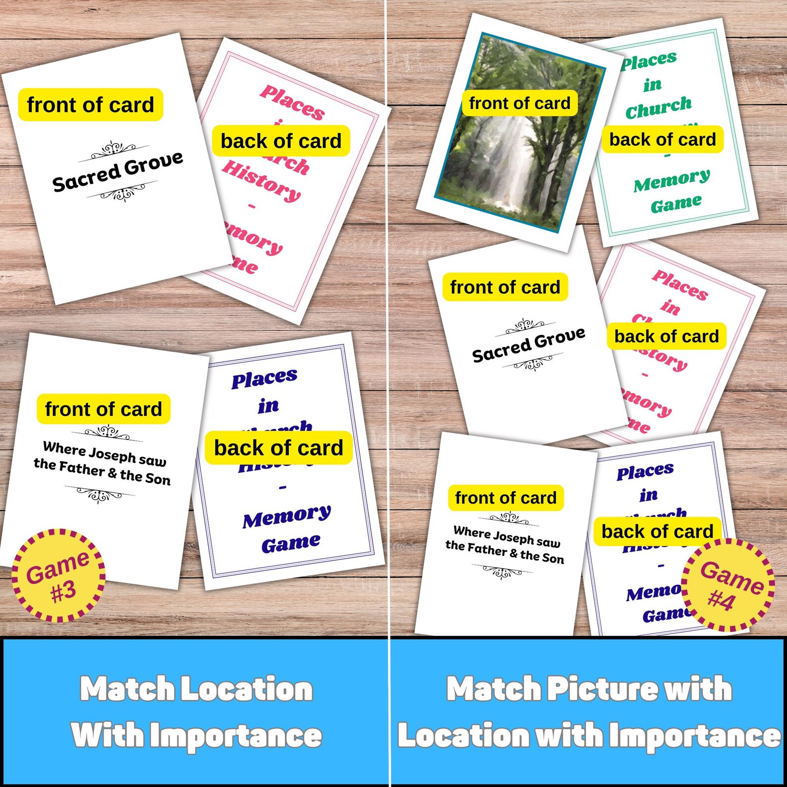 LDS Church History Memory Game: 4-in-1 Printable (PDF) - Etsy