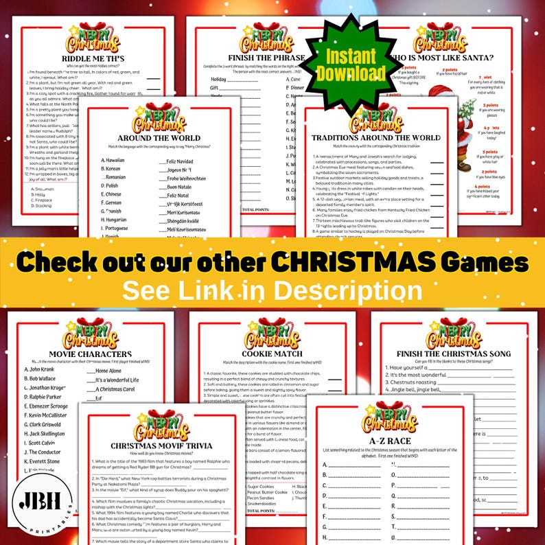 Christmas Traditions Around the World Trivia Game (printable) - Etsy