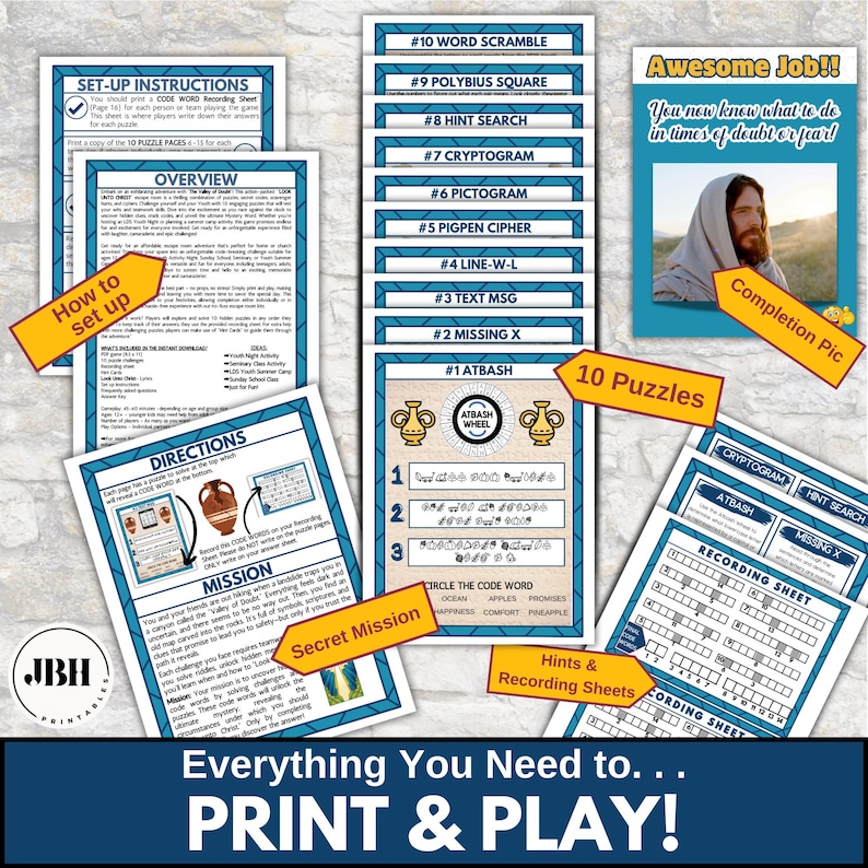 Look Unto Christ Escape Room Printable, Valley of Doubt LDS Youth Theme ...
