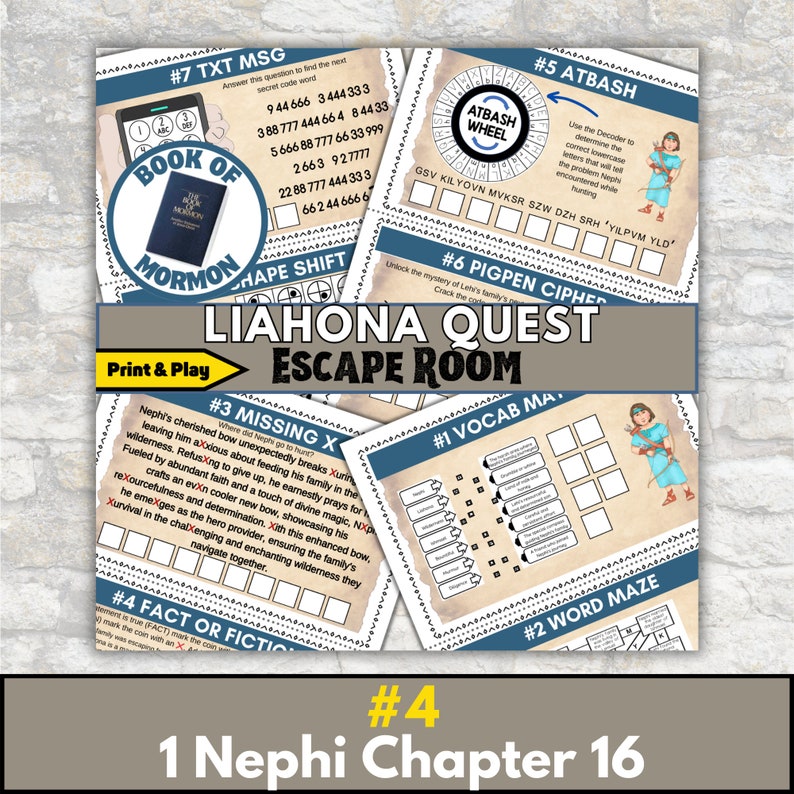 Book of Mormon Escape Rooms Bundle: Family Scripture Study (PDF) - Etsy