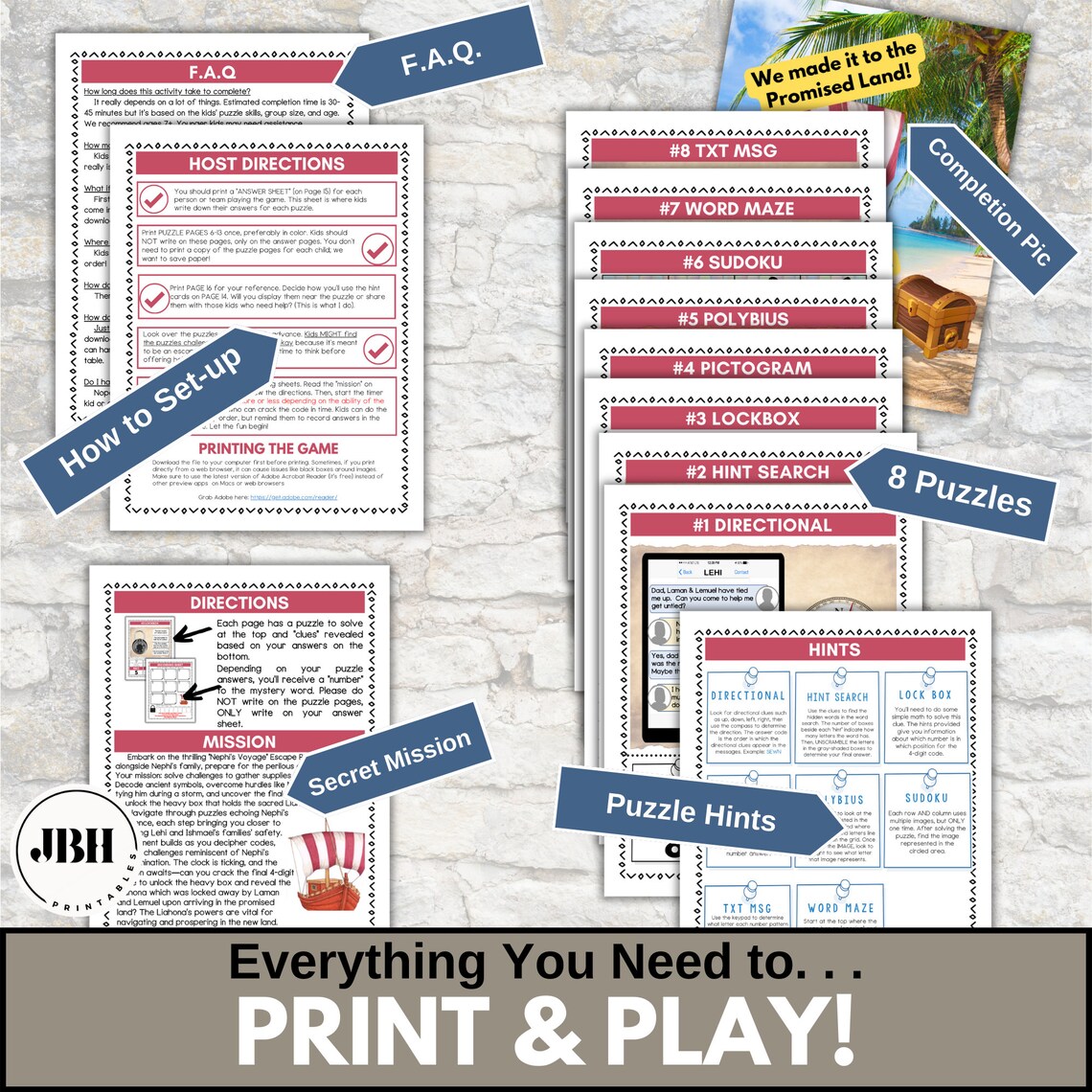 Nephi's Voyage Printable Escape Quest Book of Mormon Adventure ...