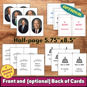 LDS 12 Apostles Matching Game - Large Cards for Easy Classroom & Group ...