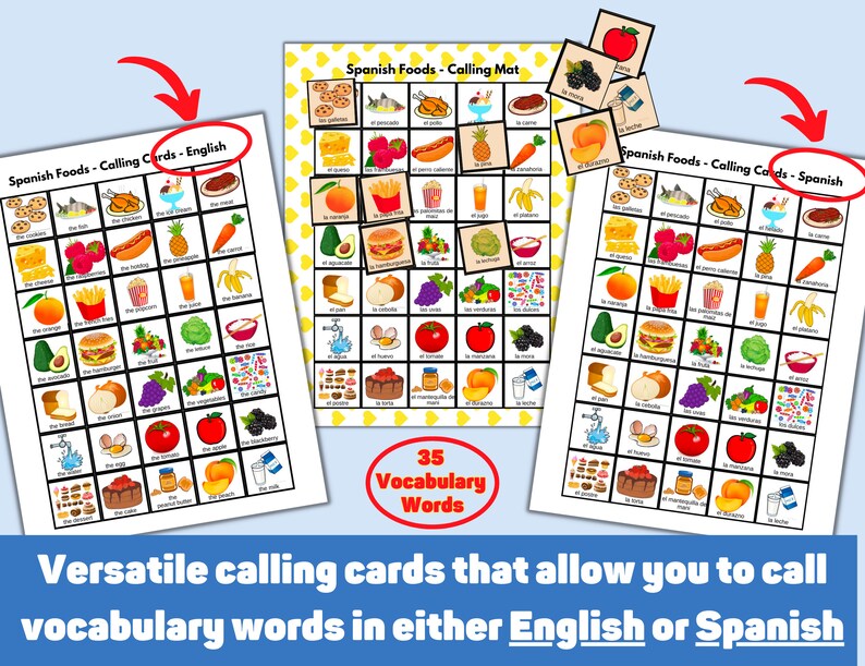 Spanish Foods Bingo: Language Learning Game (PDF Download) - Etsy