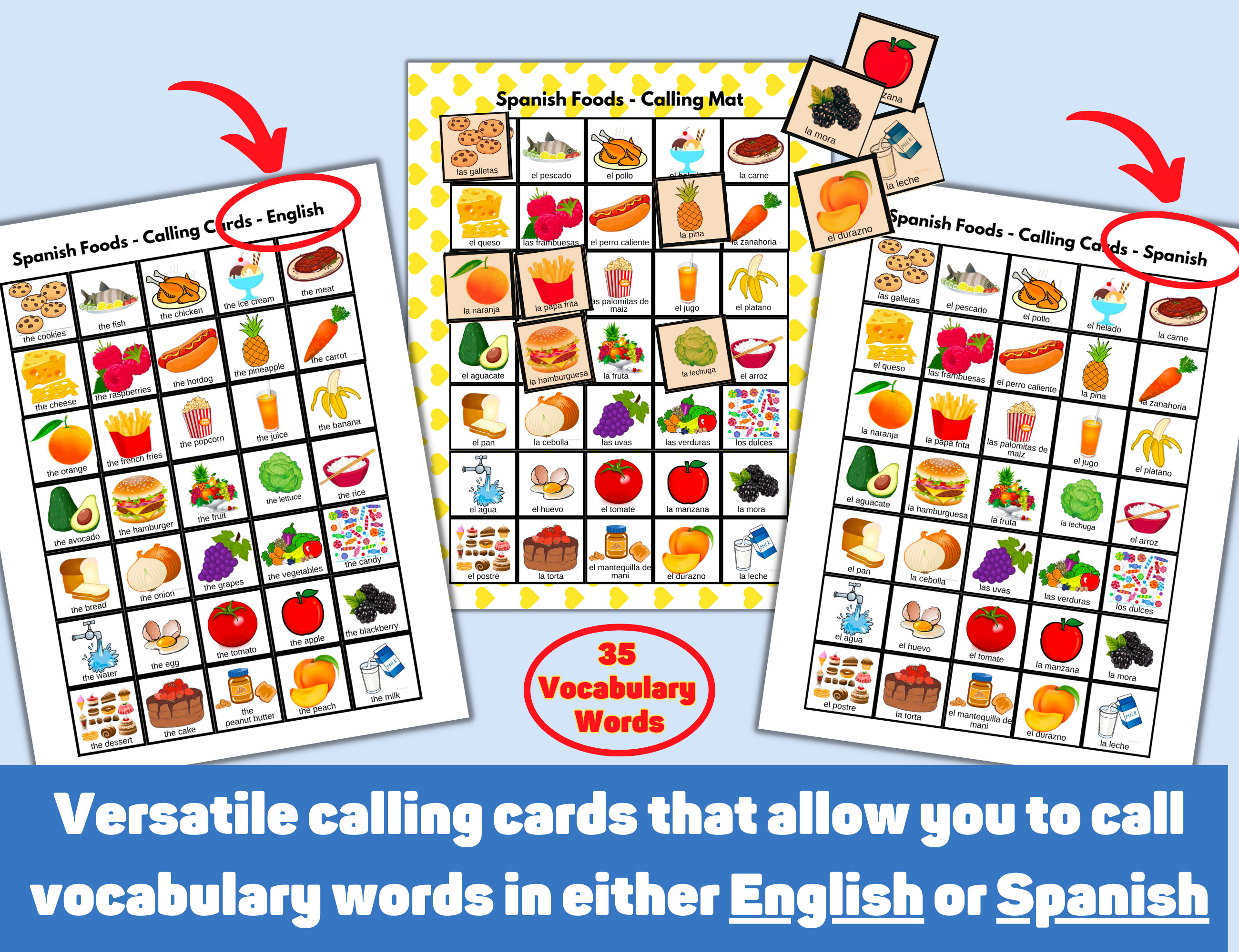 Spanish Foods Bingo: Language Learning Game (PDF Download) - Etsy