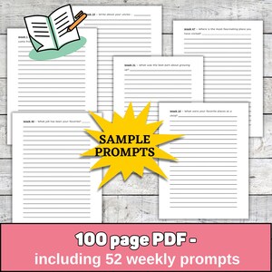 Personal History Journal: 52 Guided Weekly Prompts (digital Download ...
