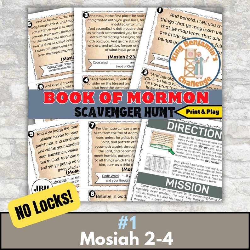 Book of Mormon Escape Room Bundle: Family Scripture Games (PDF) - Etsy