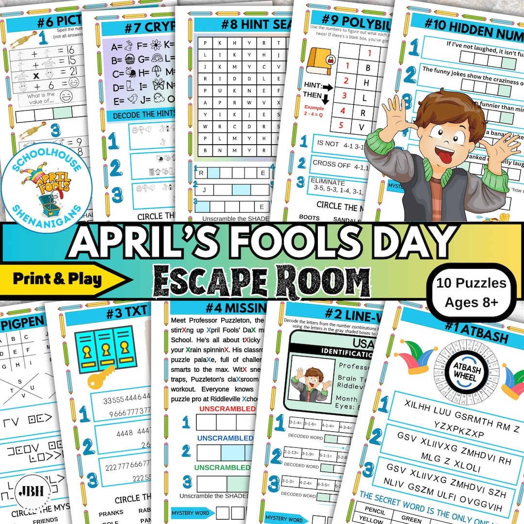 Challenge Your Kids With a Printable Escape Room for April Fools' Day ...