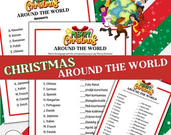 Merry Christmas Around the World. Instant Download Printable. Christmas ...