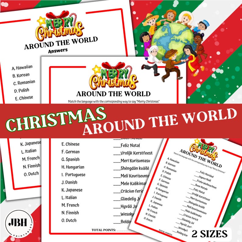 Printable Christmas Around the World Game, Fun and Educational Holiday ...