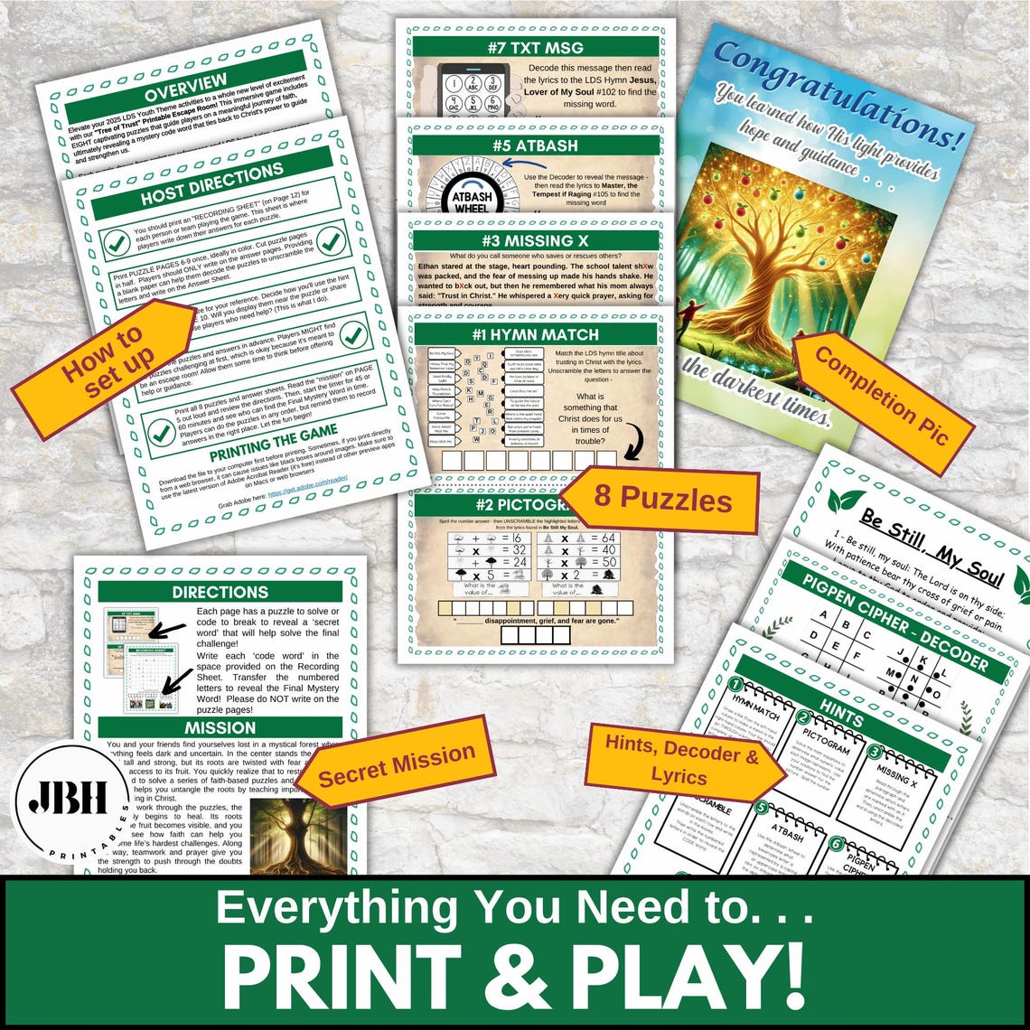 Tree of Trust LDS Escape Room, 2025 Youth Theme Printable Game, Look ...