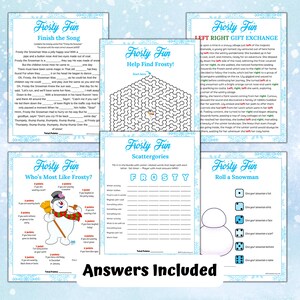 Printable Winter Games Bundle: Family Fun Activities, Printable Winter ...