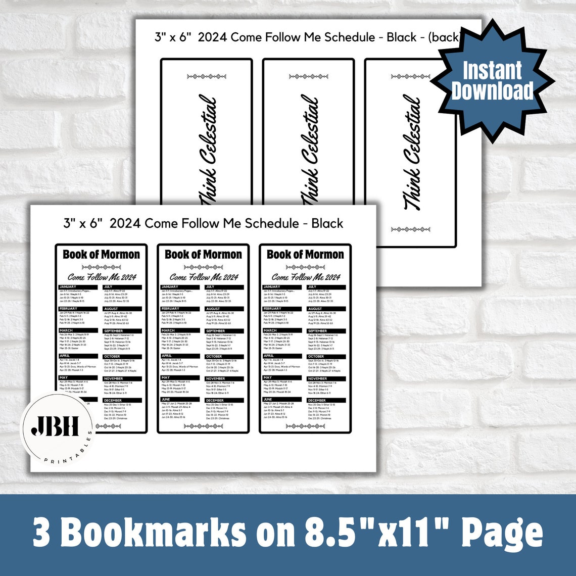 2024 Come Follow Me Reading Schedule Bookmarks 3 Vibrant Colors Think ...