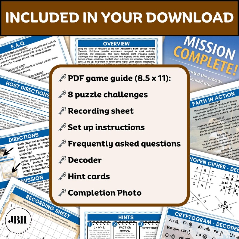 Abraham’s Faith Escape Room, Printable Bible Puzzle Game for Teens ...