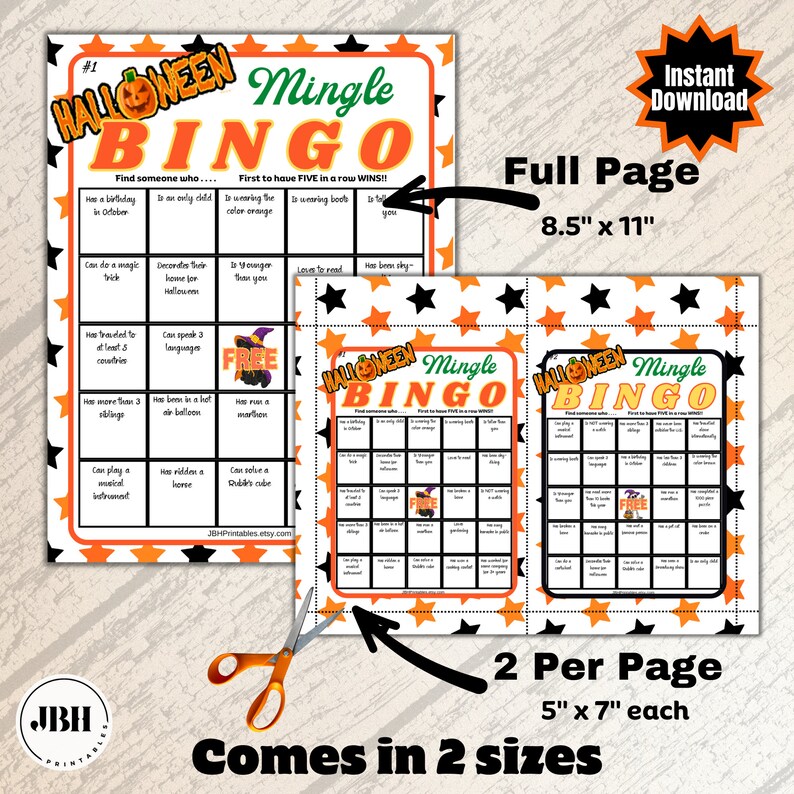 Halloween Mingle Bingo Game, Spooky Icebreaker Activity, Printable ...