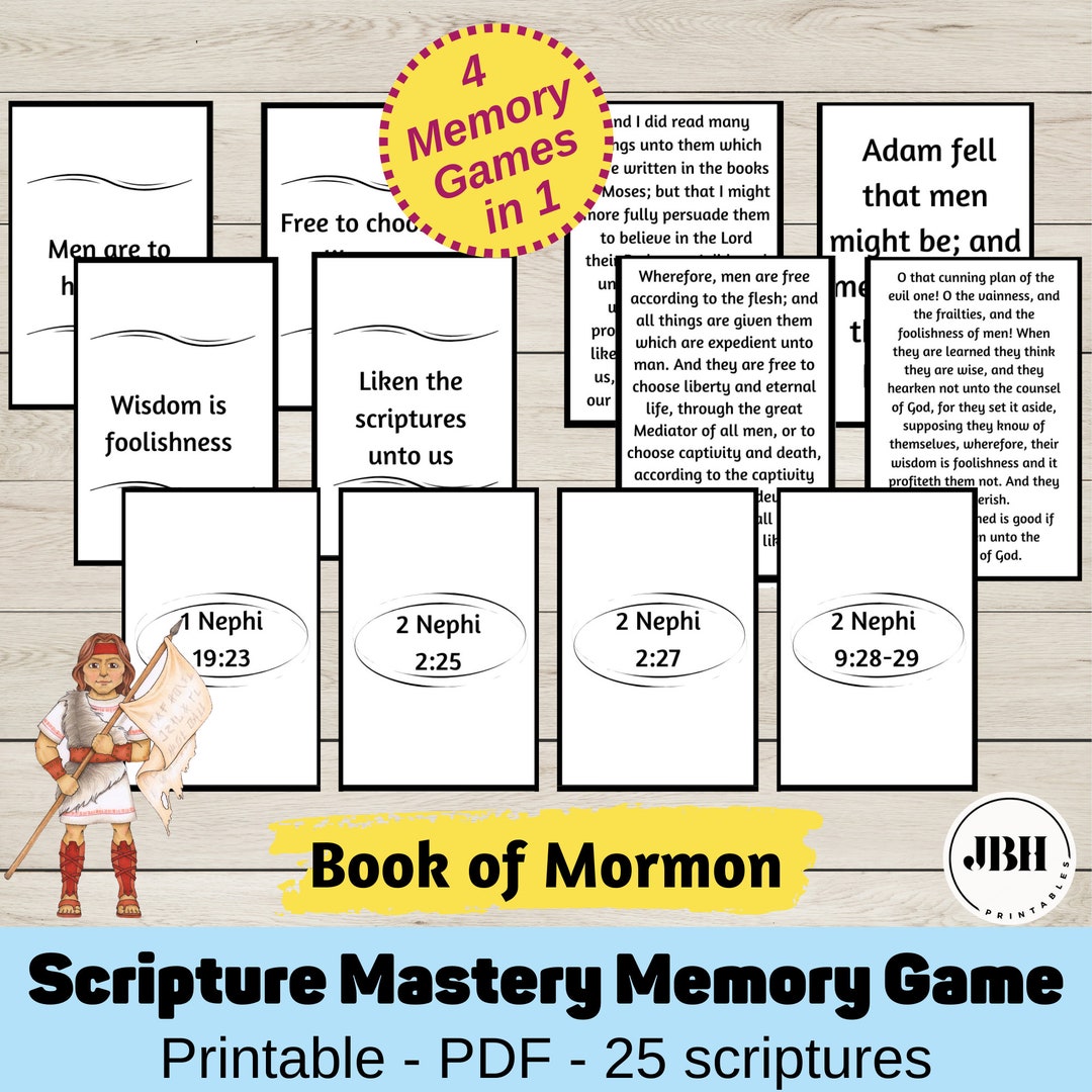 Book of Mormon Memory Games for Come Follow Me 2024, LDS Scripture Fun ...