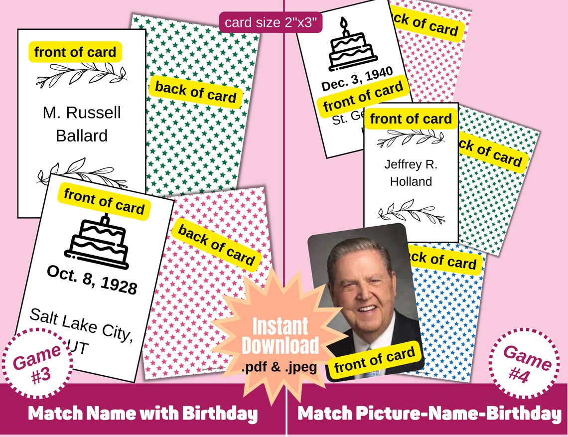 LDS Memory Game 4 Games in 1 12 Apostles Matching - Etsy